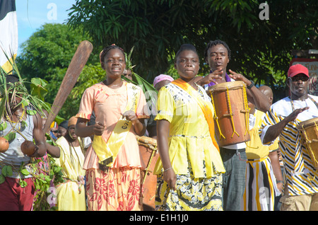 Hopkins Village, Belize, - November 19, 2015: The Garifuna people of ...