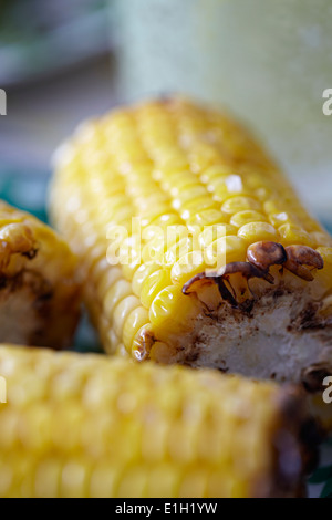 Sweetcorn cobs on the barbecue Stock Photo - Alamy