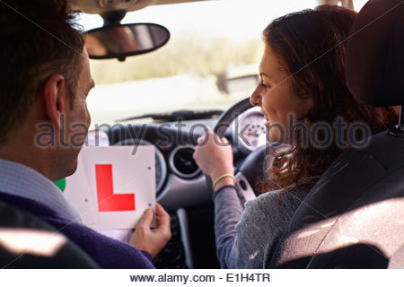 Student driver (learner driver) sign on car - USA Stock Photo ...