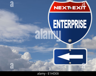 Enterprise road sign Stock Photo - Alamy