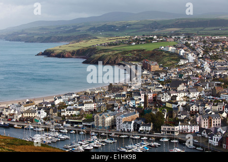 Peel Town and Bay Isle of Man UK Manx coast travel coastal scenery ...
