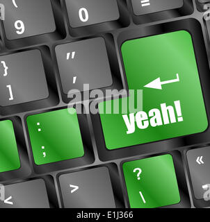 yeah word on computer keyboard key Stock Photo - Alamy