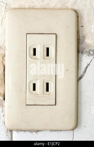 Old European electrical socket outlet falling out of wall and in need ...