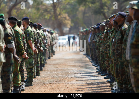 Air force delegates from Zambia pose for a group photo during the ...