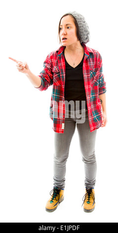 Image of young woman scolding you, pointing, shaking finger in ...
