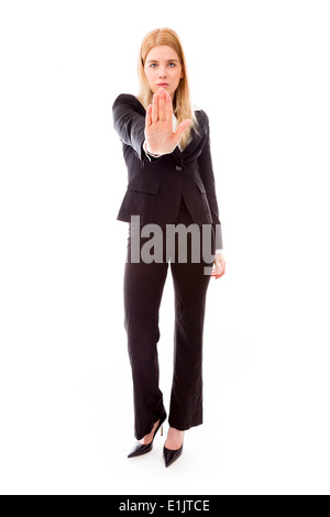 young beautiful woman standing and refusing to listen to her furious ...