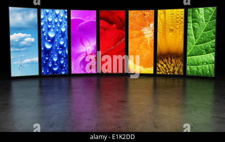 Rainbow colorful photo collage, rainbow colors background Stock Photo ...