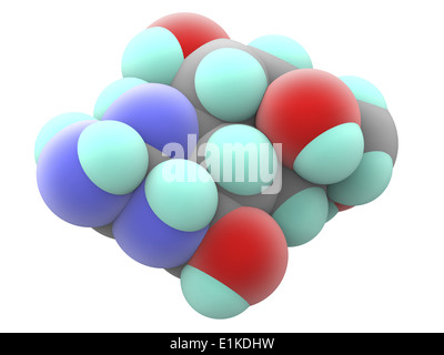 Tetrodotoxin (TTX) pufferfish neurotoxin molecule. Stylized skeletal ...