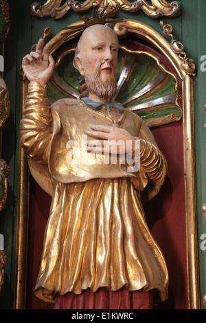 Our Lady of Assumption church. Baroque reredos. God Stock Photo - Alamy