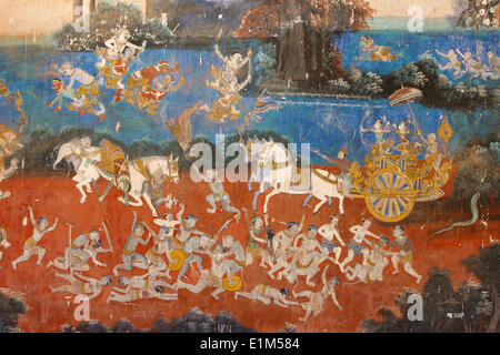 Sylver Pagoda. This mural depicts scenes from the Reamker which is the ...
