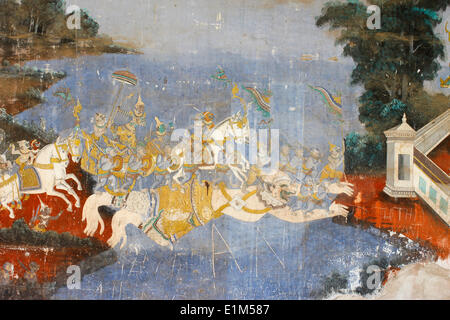 Sylver Pagoda. This mural depicts scenes from the Reamker which is the ...