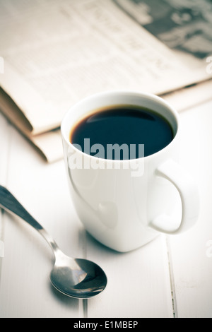 morning coffee in a white cup Croissant Lime on a light background Wake ...