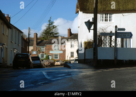 Village centre, Sandford, Devon, GB Stock Photo - Alamy