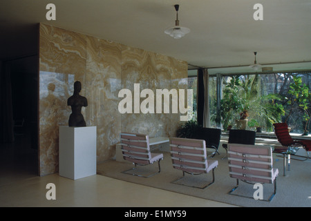 Interior of the Villa Tugendhat in Brno, Czech Republic. The iconic ...