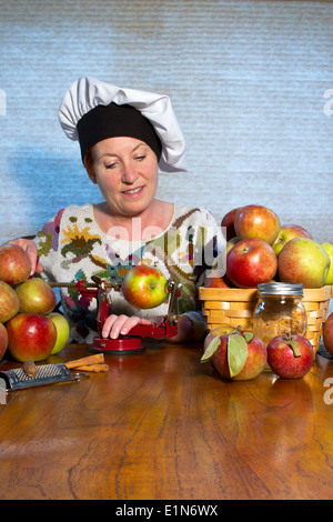 Apple jam with spices and fresh apples on dark background Stock Photo ...