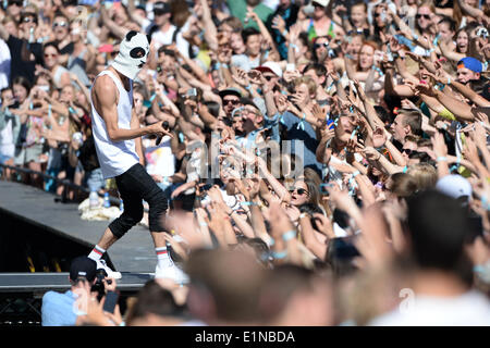 Bregenz, Austria. 07th June, 2014. German 'Panda Rapper' CRO performs ...