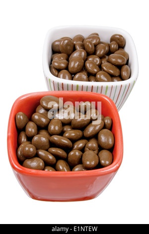 Raisins covered in delicious chocolate in a green bowl Stock Photo - Alamy