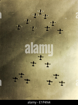 This image showcases a historic flight formation, highlighting the ...