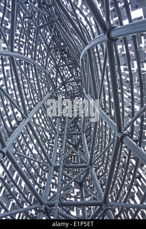 Inside one of the Kelpies in The Helix Falkirk Scotland looking towards ...