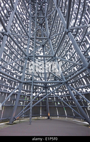 Inside one of the Kelpies in The Helix Falkirk Scotland looking up ...