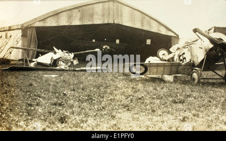 This image depicts the crash of a Nieuport aircraft piloted by Lt ...