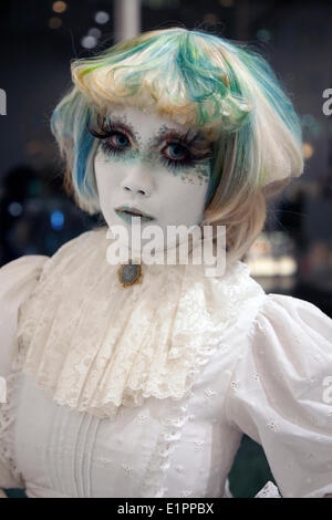 Tokyo, Japan - The Shiro-nuri artist Minori appears at the group art ...