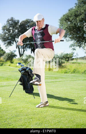 trying the golf Stock Photo - Alamy