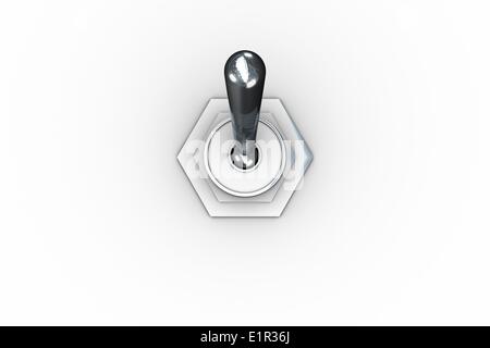 Digitally generated metal flip switch on white background Stock Photo ...