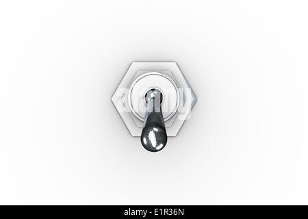 Digitally generated metal flip switch Stock Photo - Alamy