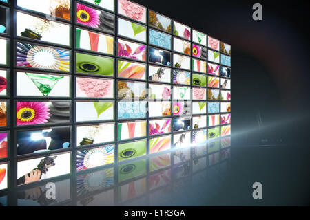 Digitally generated screen collage showing computing images Stock Photo ...