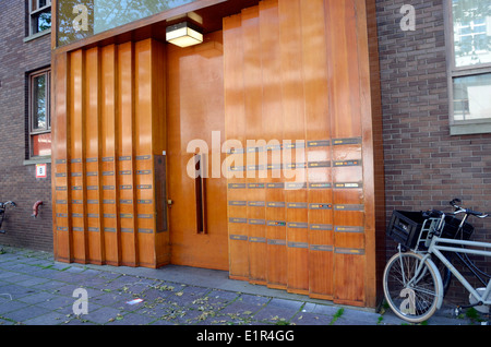 Entrance with post boxes in Innovative housing development on Java KNSM ...