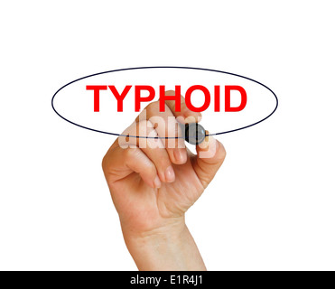 writing word Typhoid with marker on gradient background made in 2d ...