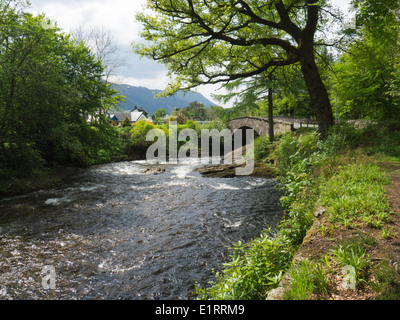 Stone bridge over the river Coe near the small village of Glencoe in ...