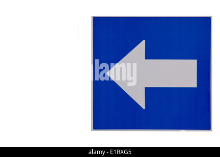 Road sign. Compulsory turn left only Stock Photo - Alamy