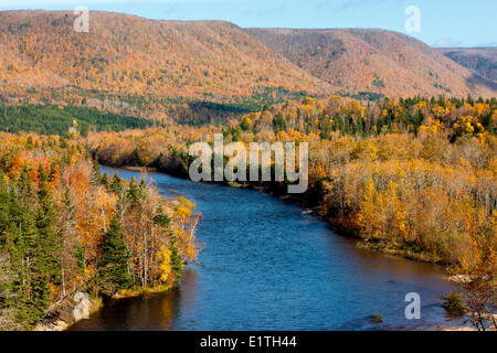 Margaree River in fall, Margaree Valley, Cape Breton, Nova Scotia ...