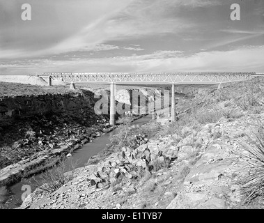 The Pecos River High Bridge, part of the Southern Pacific Railroad, is ...
