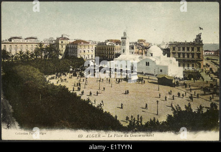 French colonial buildings in Algiers Algeria.Buildings are being ...