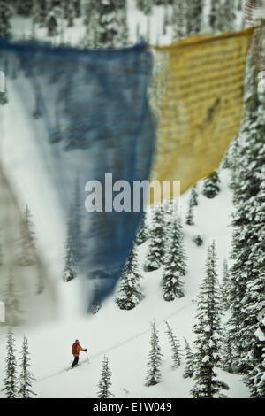 People ski touring through snowy landscape, Duerrnbachhorn, Reit im ...