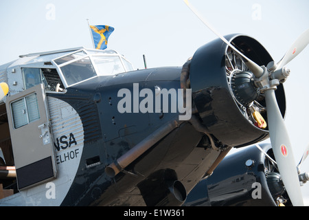 A Junkers Ju 52, a German trimotor aircraft manufactured from 1931 to ...