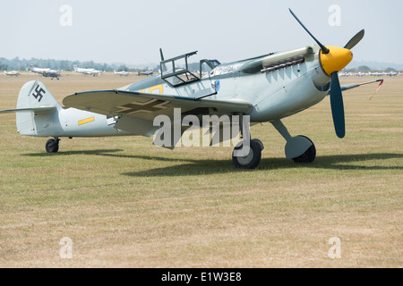 Spanish Bouchon version of Messerschmidt 109 in flight Stock Photo - Alamy