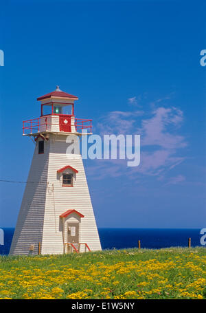 Cape Tryon Lighthouse, Prince Edward Island and grain field. Viewed ...