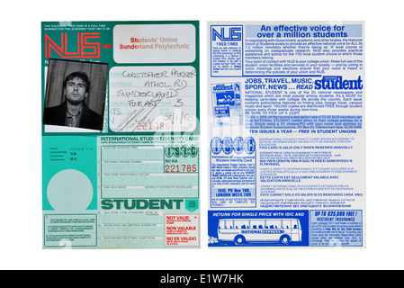 National Union of Students NUS card circa 1981/82 Stock Photo - Alamy