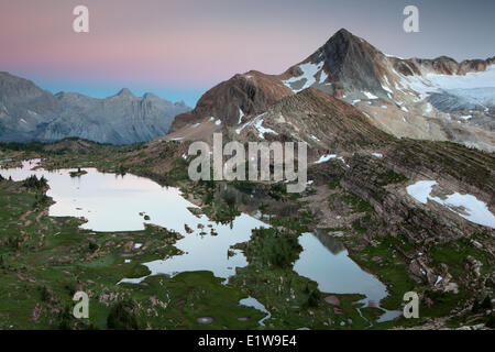 Sunset at Limestone Lakes and Russell Peak, Height of the Rockies ...
