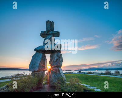 Inukshuk, English Bay, Vancouver Stock Photo - Alamy