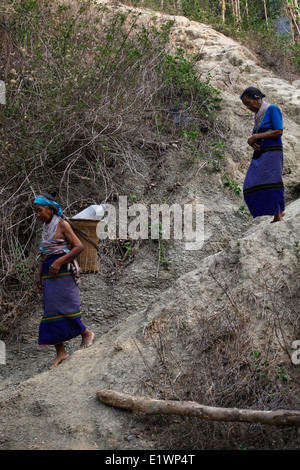 Indigenous people collect water from long distance Stock Photo - Alamy
