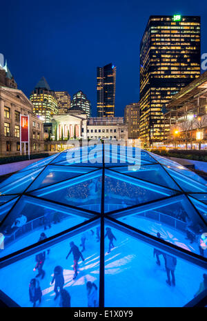 Ice skating, Robson Square Stock Photo - Alamy