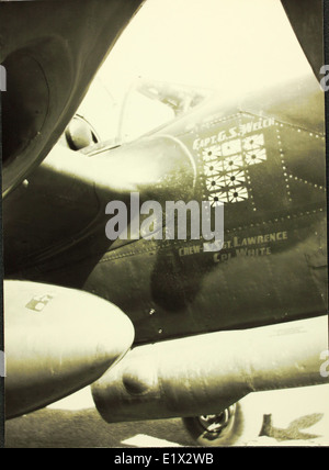 This image shows a P-38 Lightning aircraft, a World War II American ...