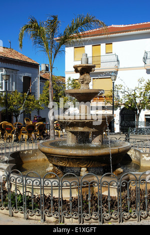 Fountain in town square, Colmenar, Costa del Sol, Malaga Province ...