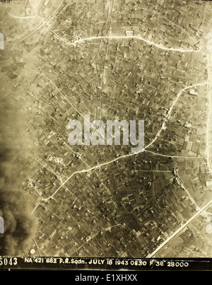 This photo from 1945 depicts the city of Plzen in Czechoslovakia (now ...