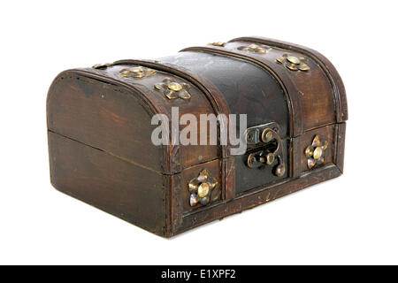 Old-fashioned wooden casket Stock Photo - Alamy
